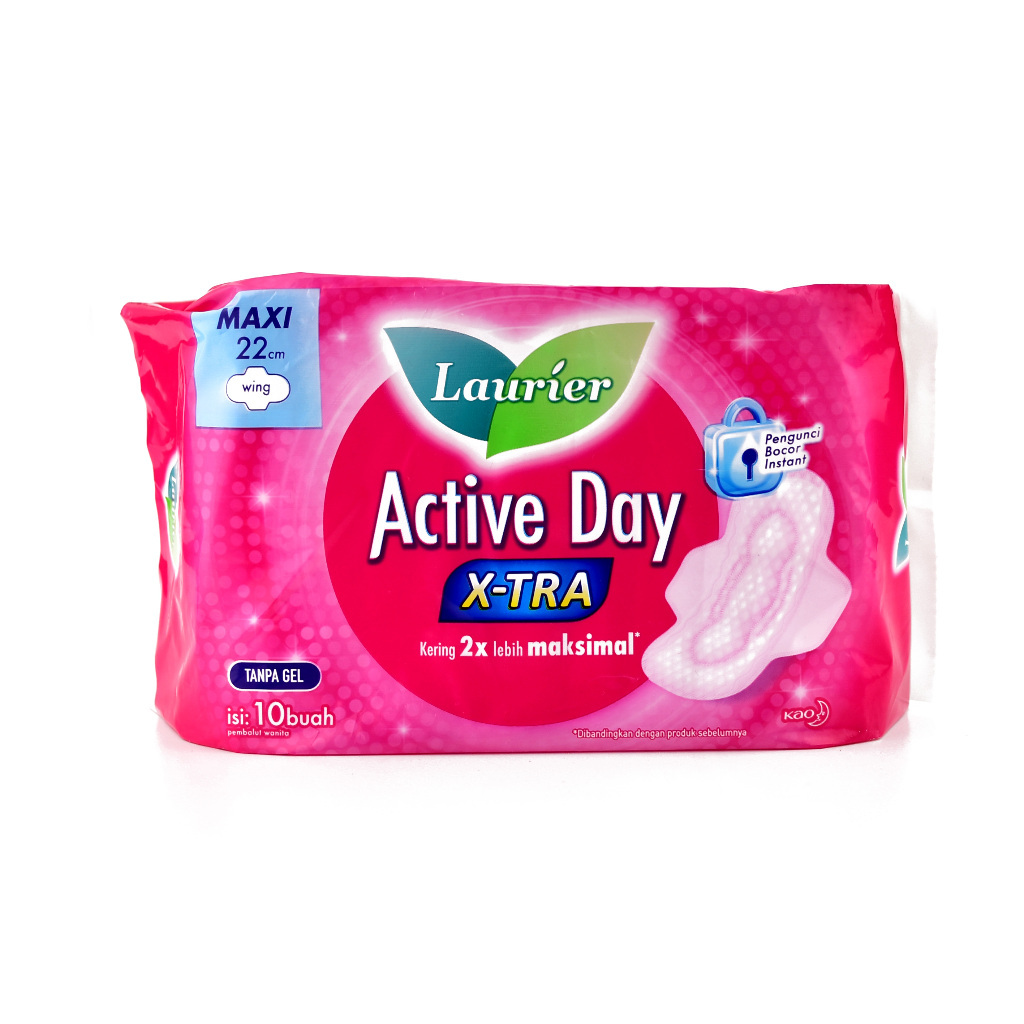 Jual Laurier 22cm Active Day X-tra Wing 10s Pembalut Laurier (PCS ...