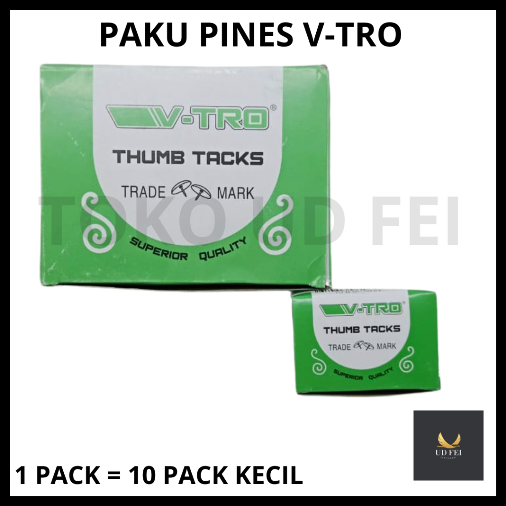 Jual (1 PACK=10 PACK KECIL) Paku Pines Payung Merk Random / Thumb Tacks ...