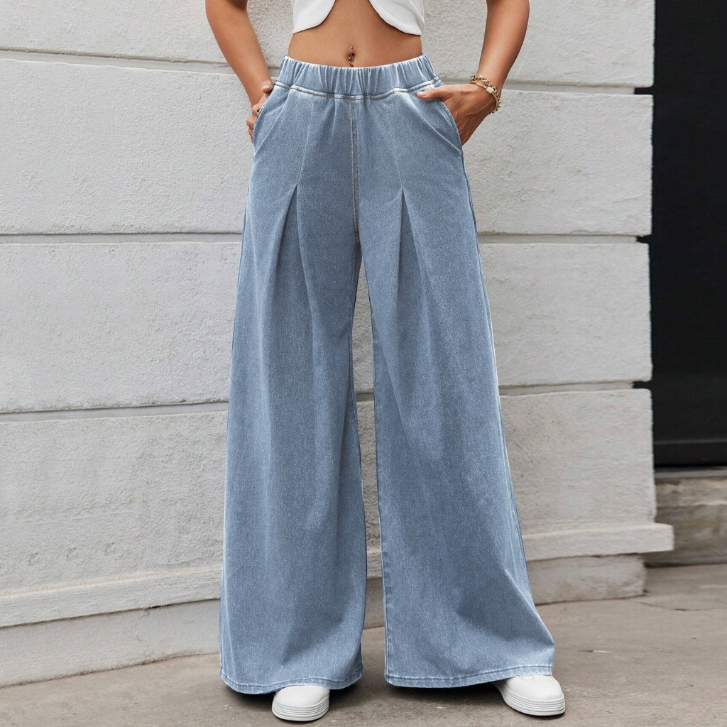 Jual Jeans Baggy Style Cutbray Wanita Wide Leg Vogue Pants Perempuan ...