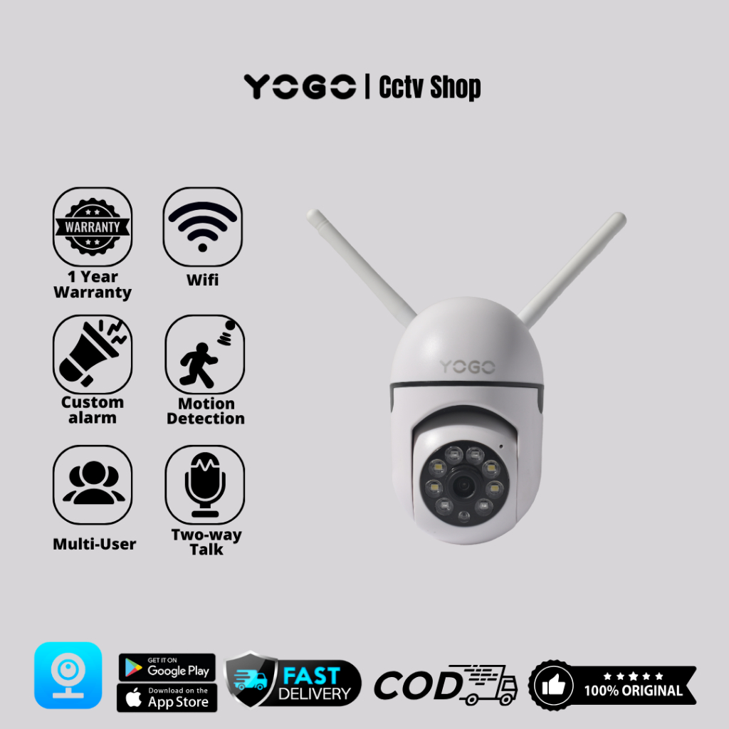 Jual YOGO Original COD CCTV Camera 2 Antena PTZ Mini Bohlamp Wireless ...