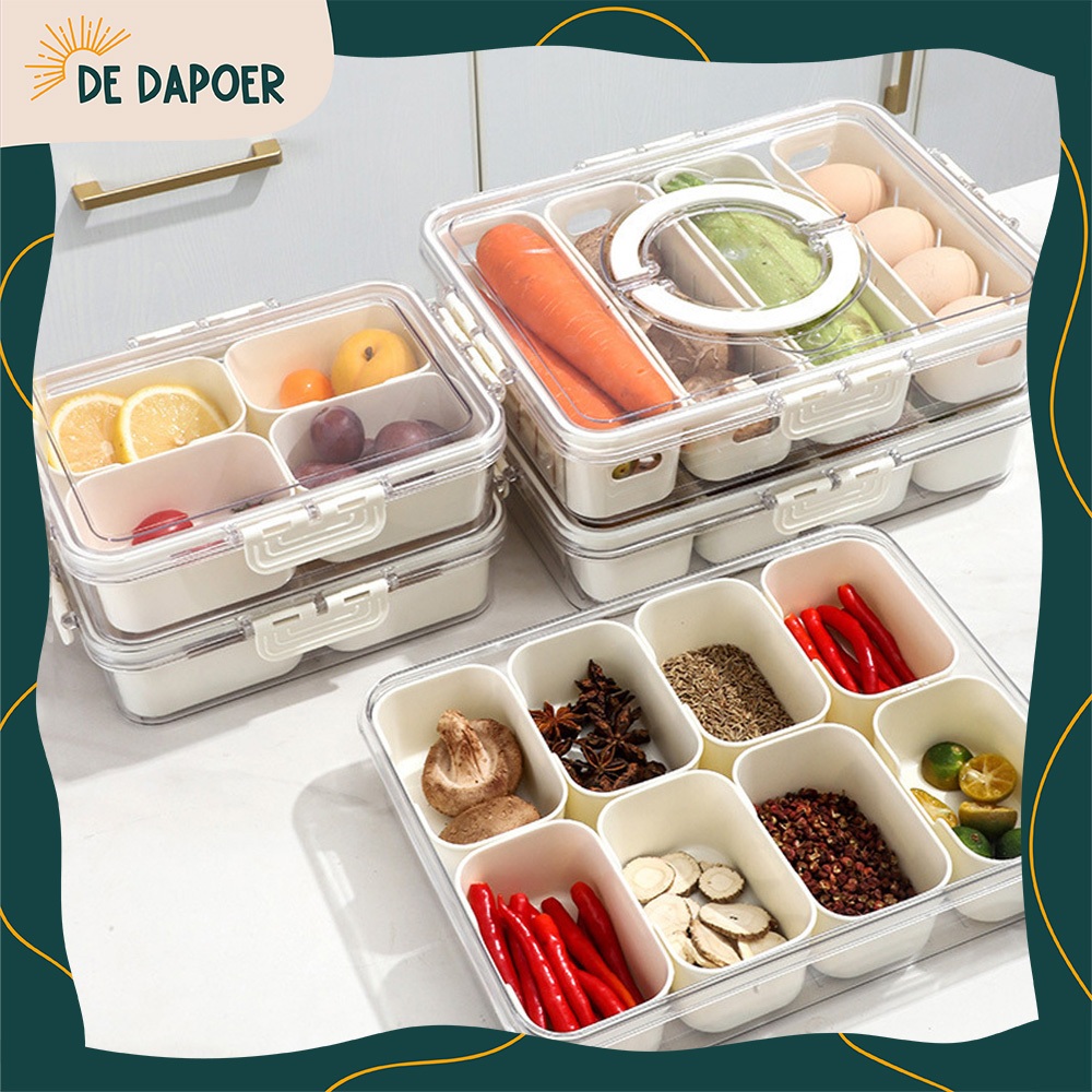 Jual Kotak Sayur Kulkas 4 Sekat Tertutup Food Container Buah Sayur ...