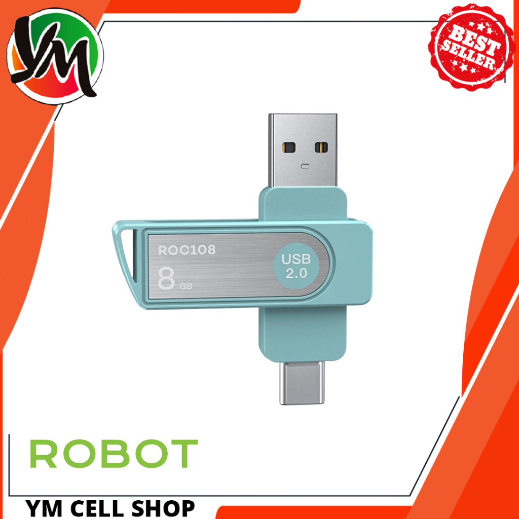Jual FLASHDISK ROBOT ROC108 8GB OTG Robot Flashdisk 8GB Dual OTG ...