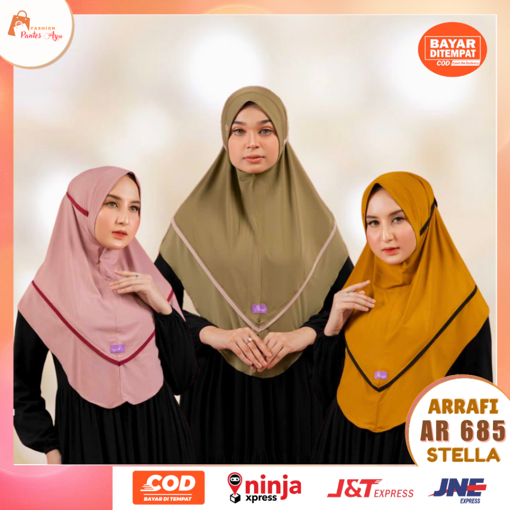 Jual Terbaru 2025 Hijab Jilbab Bergo Kerudung Arrafi Instant Terlaris Variasi Non Pet Tali Kanan ...