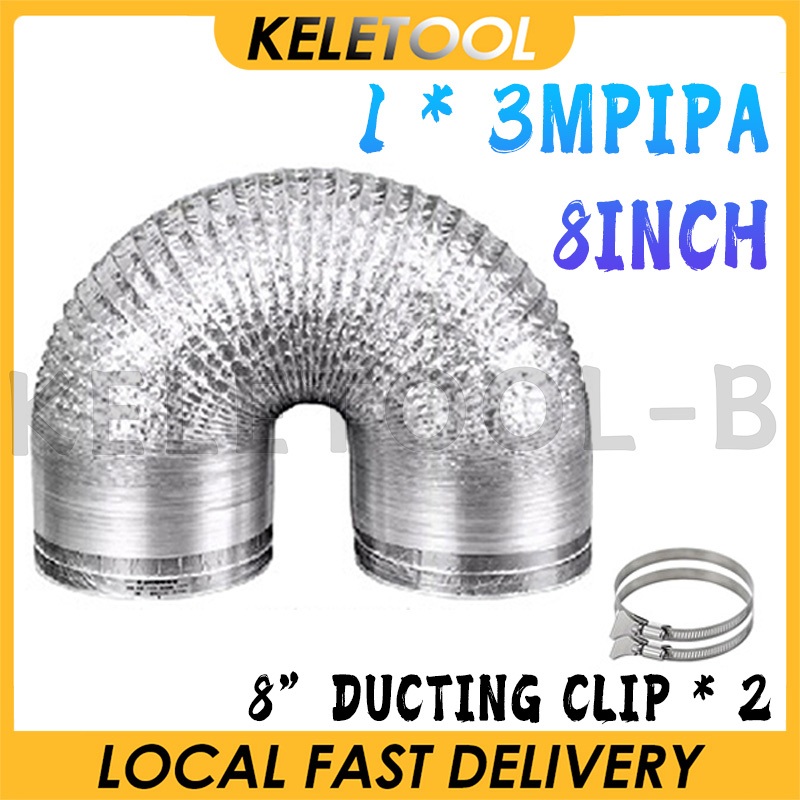 Jual 4 "6" 8 " Flexible Cerobong Aluminium Pipa Exhaust Flexible ...