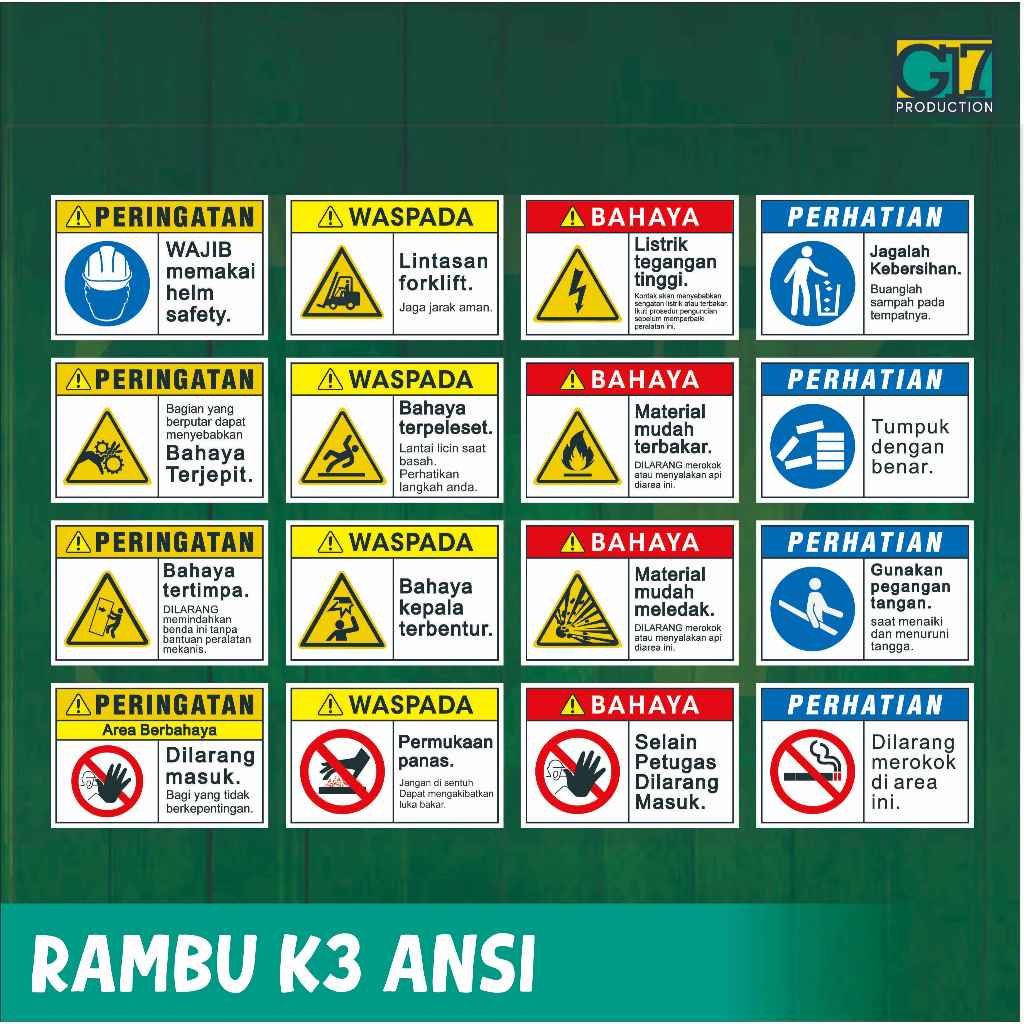 Jual Stiker Safety Sign Rambu K3 Ansi | Shopee Indonesia