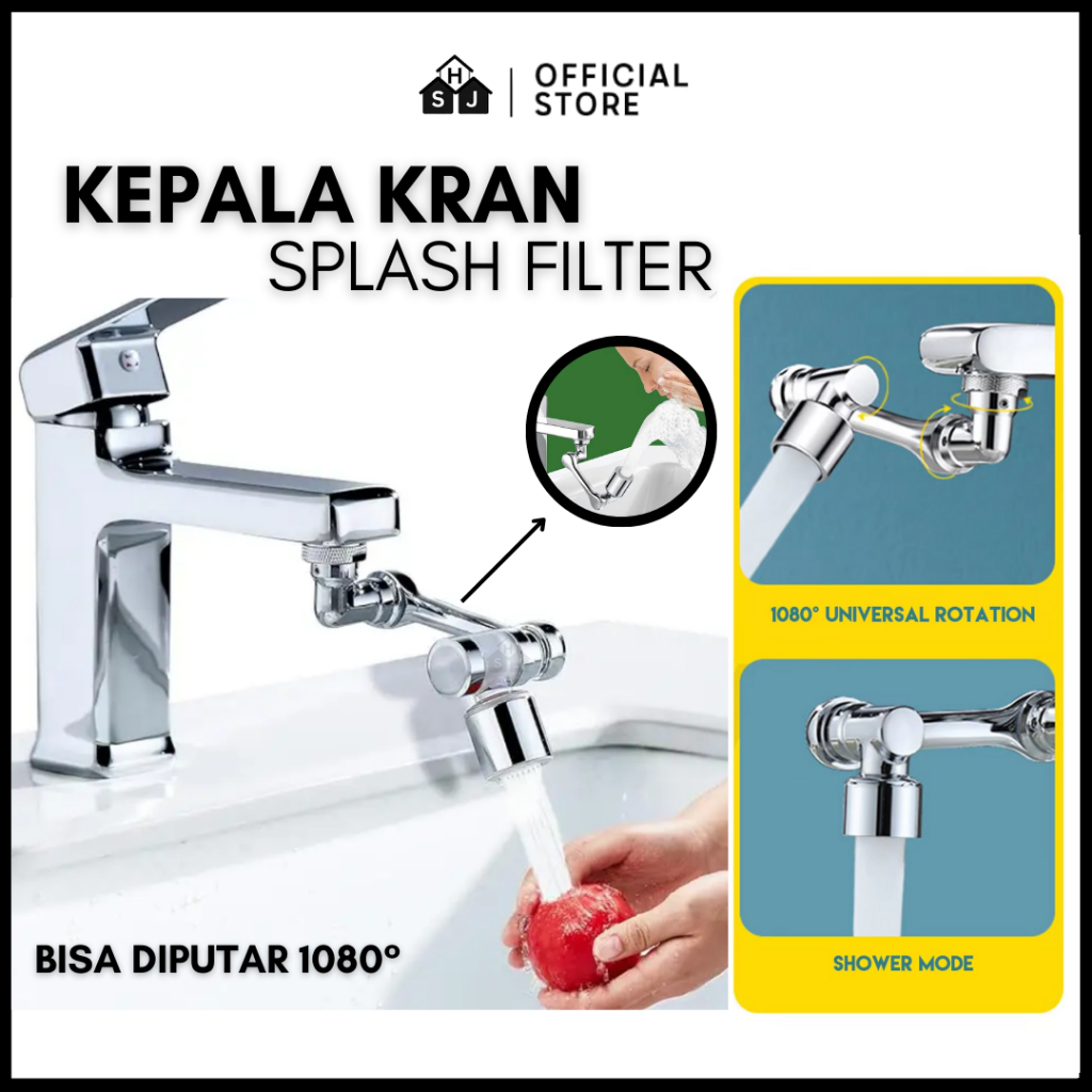 Jual Sambungan Kran Wastafel Flexible 1080 Derajat Universal Faucet ...