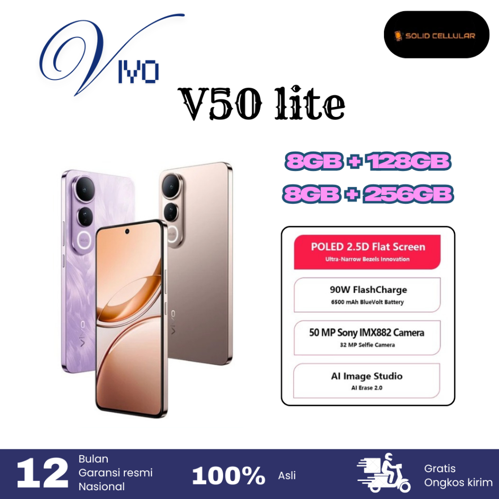Jual Vivo V50 Lite 4G/5G 8/12/128/256GB GARANSI RESMI | Shopee Indonesia