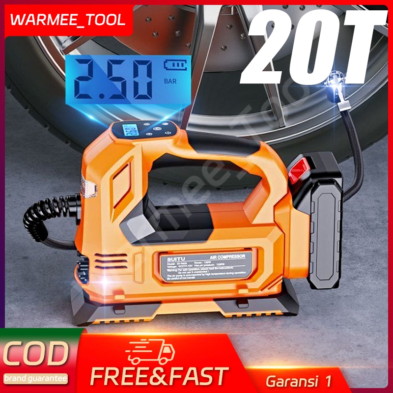 Jual WARMEE pompa ban motor electric mini 21V pompa ban elektrik 450PSI ...