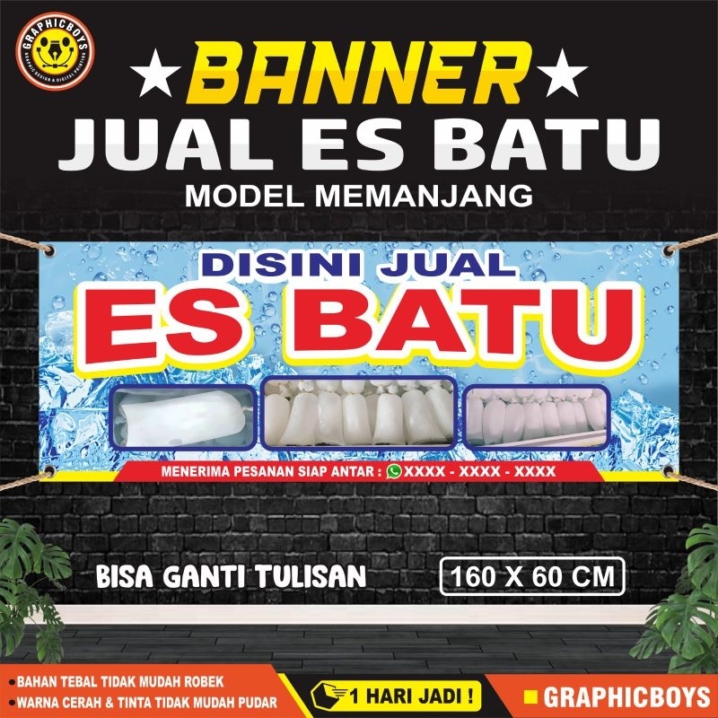 Jual Jual Spanduk Banner Jual Es Batu Ukuran 160 X 60 Cm | Shopee Indonesia