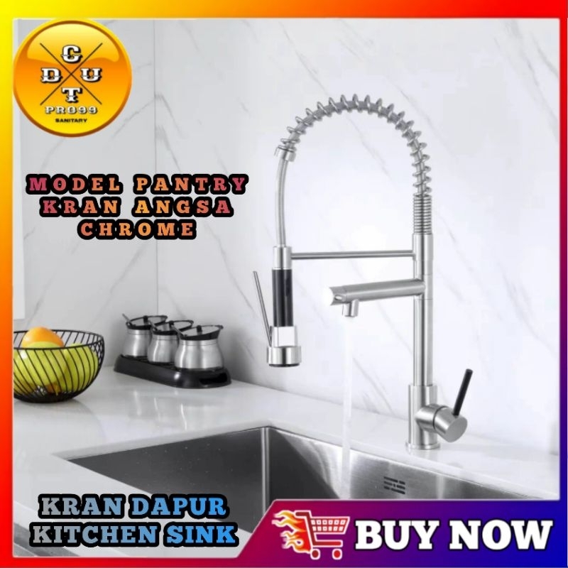 Jual Keran Wastafel Warna Croom Model Pantry Kran Angsa Dapur Fleksibel ...