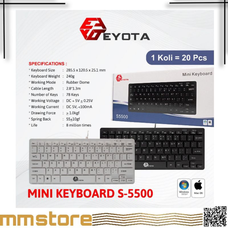 Jual Keyboard Mini Eyota S-5500 USB | Shopee Indonesia
