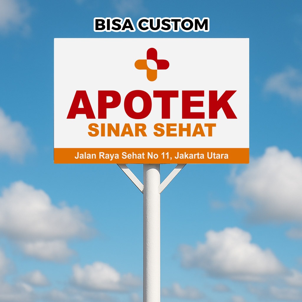 Jual Tiang Besi Plang / Plakat | Papan Apotek Custom | Cetak Banner ...