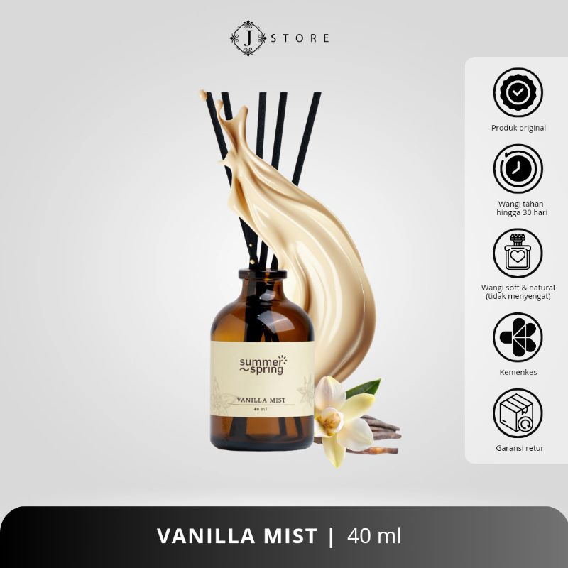 Jual Summerspring Reed Diffuser Aroma VANILLA MIST 40 ml - Pengharum ...