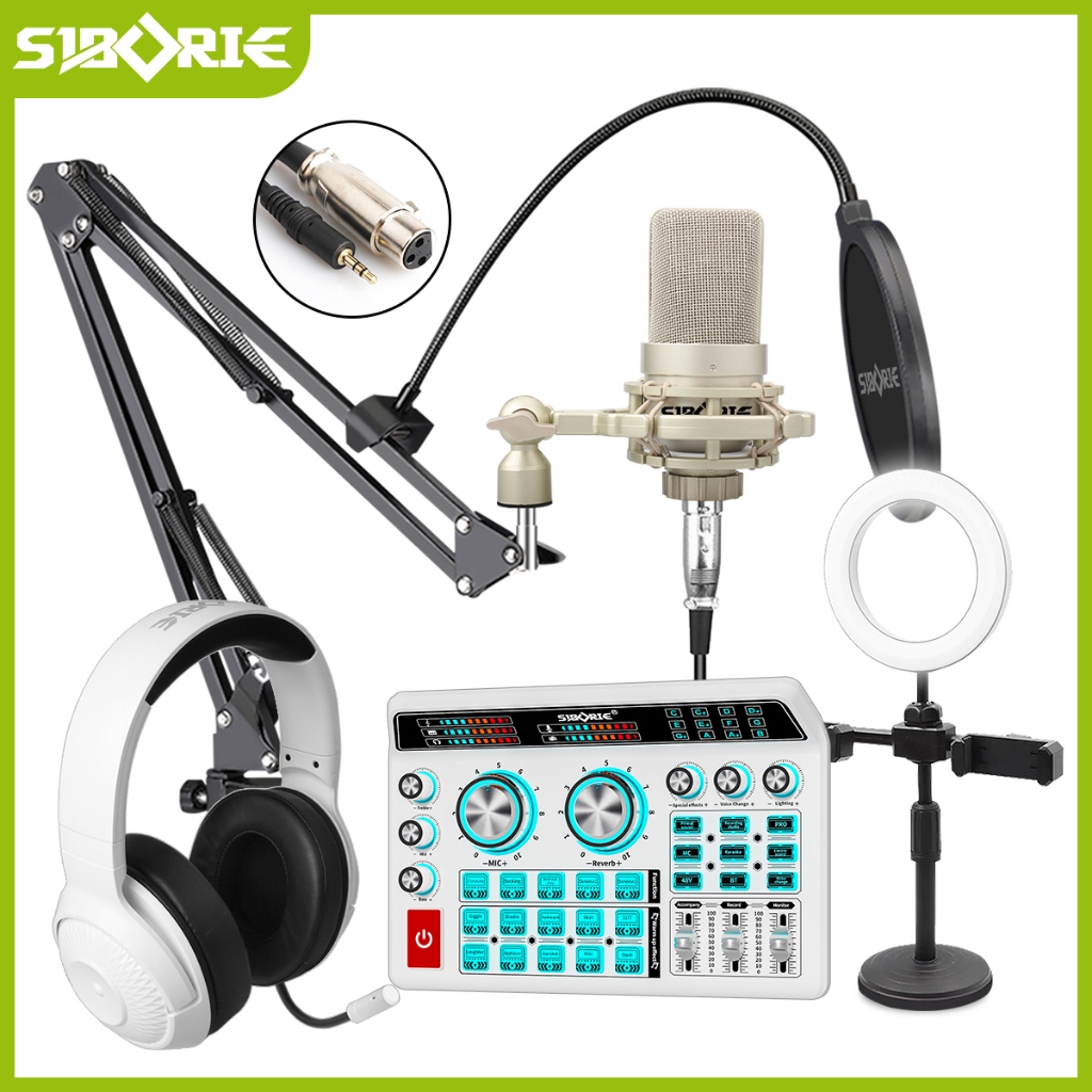 Jual Siborie H9 Soundcard+103 Mic+H7 Headphone+Lampu Paket Lengkap Set ...