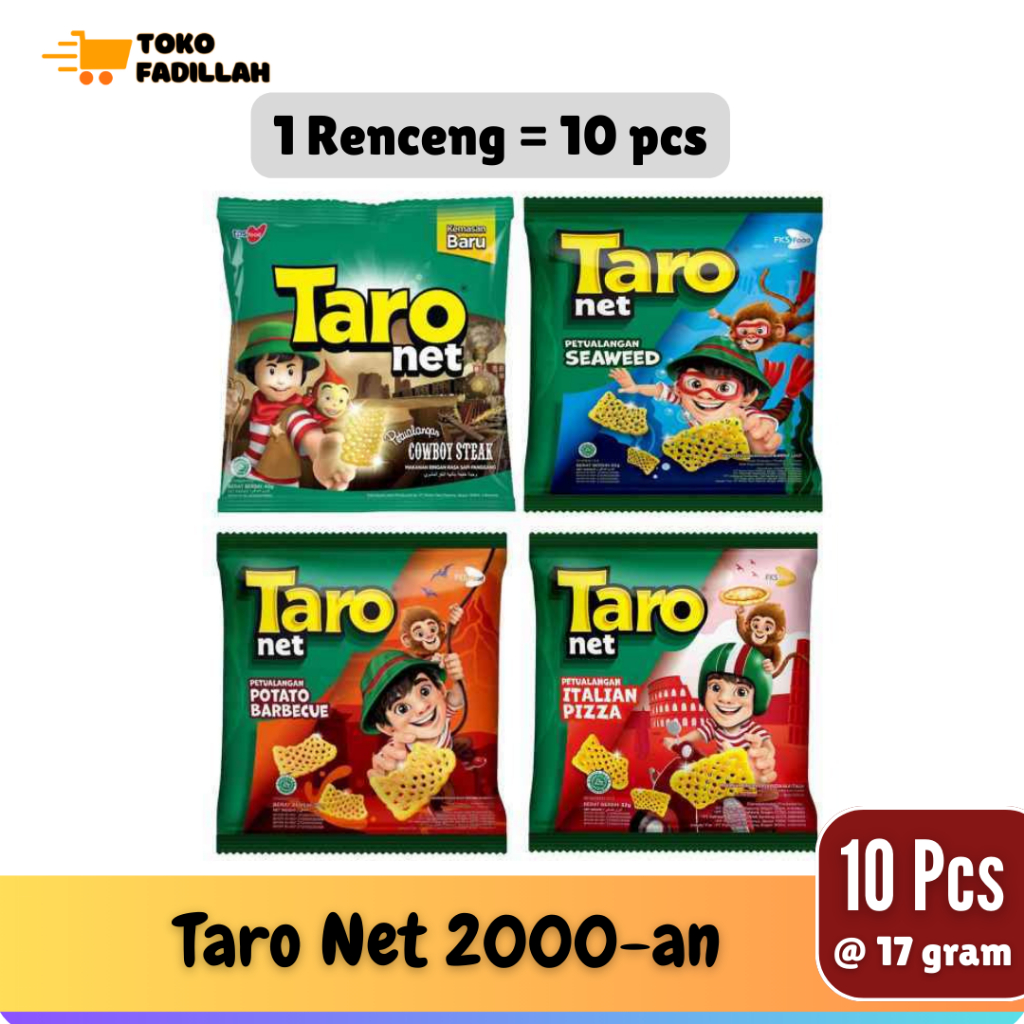 Jual Taro Net 17 gr Renceng isi 10 pcs - Seaweed & Potato BBQ | Shopee ...