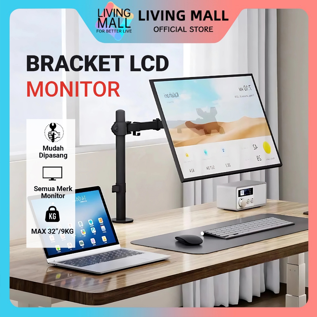 Jual Monitor Bracket TV LED / Bracket LCD Monitor PC Gas Spring 13-32 ...