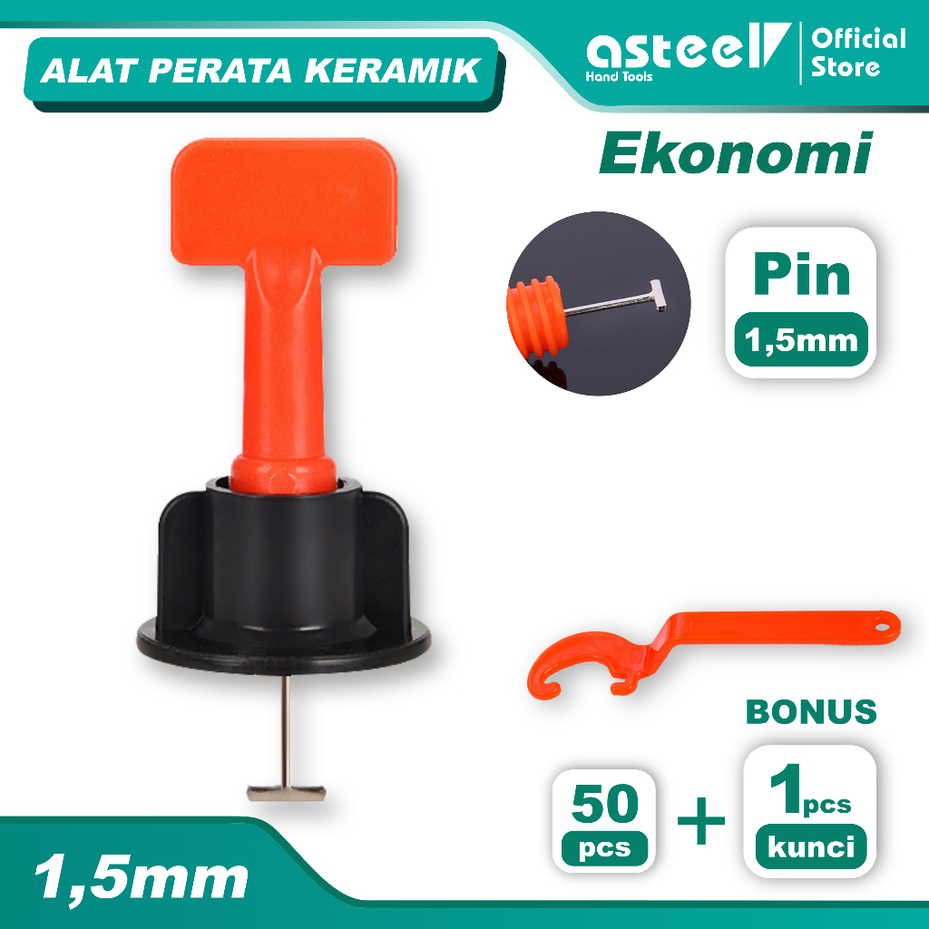 Jual ASTEEL Alat Perata Keramik Perata Granit Tipe Putar Pin 1.5mm ...