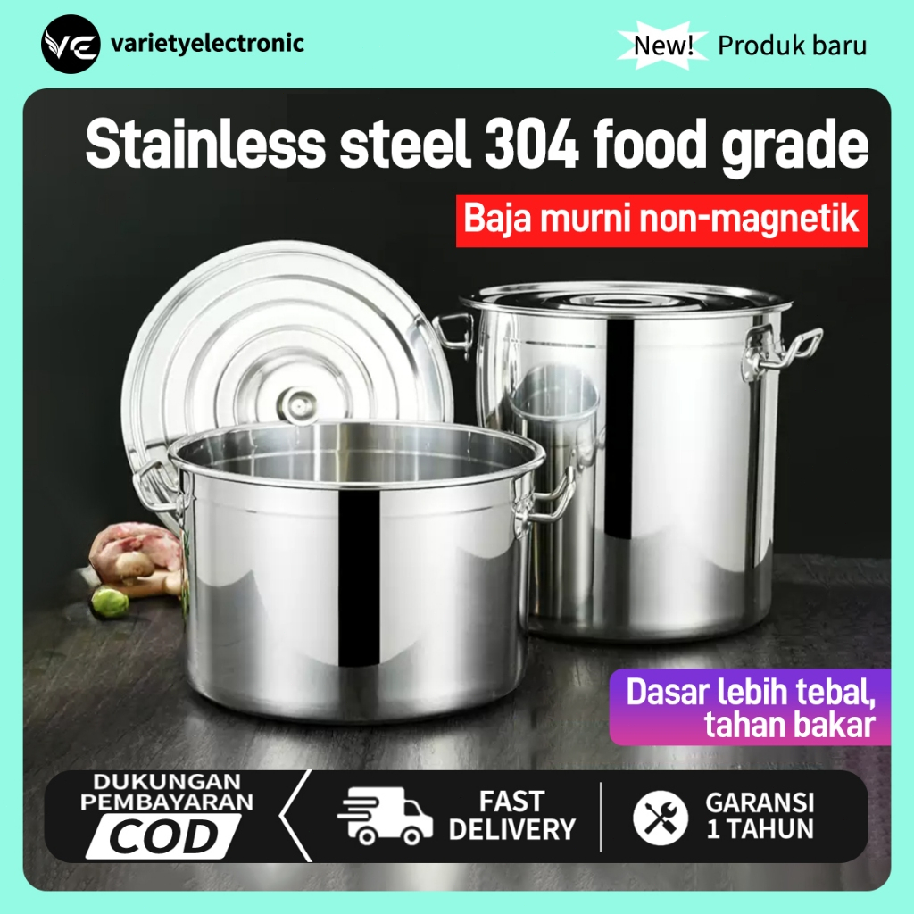Jual Panci sup tebal stainless steel panci sup bakso 12L/21L/34L/50L ...