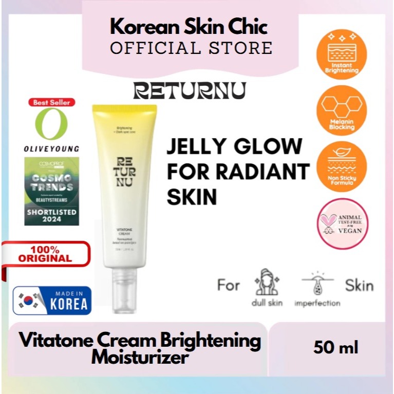 Jual RETURNU Vitatone Cream Brightening Moisturizer Korea Korean ...