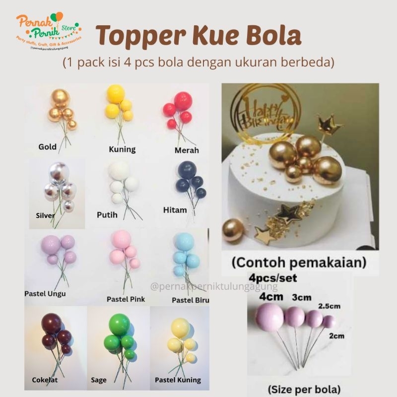 Jual Topper Kue Bola - Topper Bulat - Dekorasi Kue | Shopee Indonesia