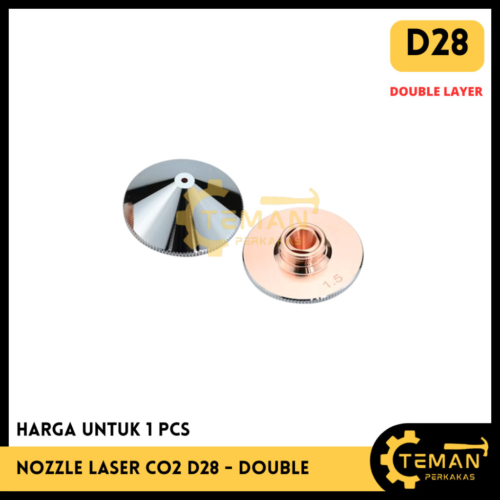 Jual Nozzle Laser Fiber Cutting D28 DOUBLE LAYER CHROME / Laser Nozzle ...