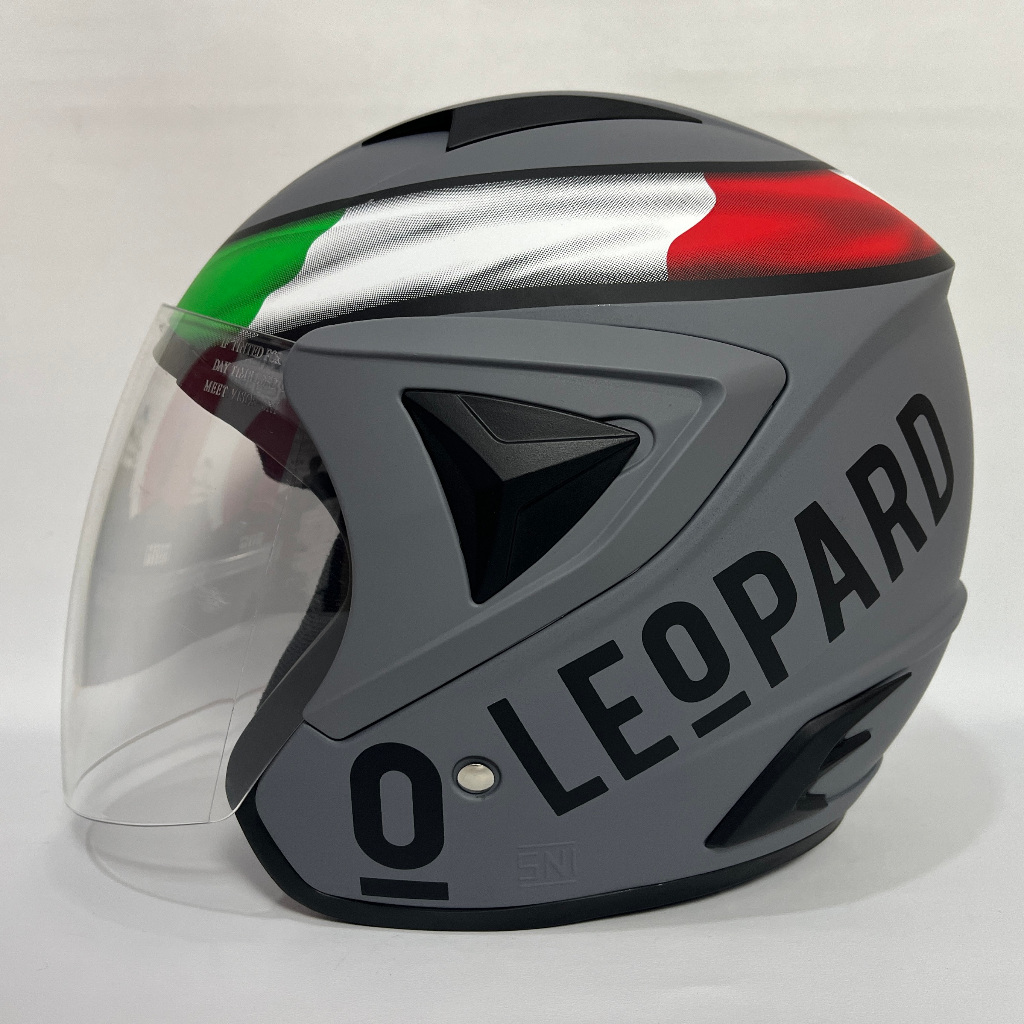 Jual Helm BXP JP13 Leopard (Hitam) Grey Stone Doff - Helmet SNI Dewasa ...