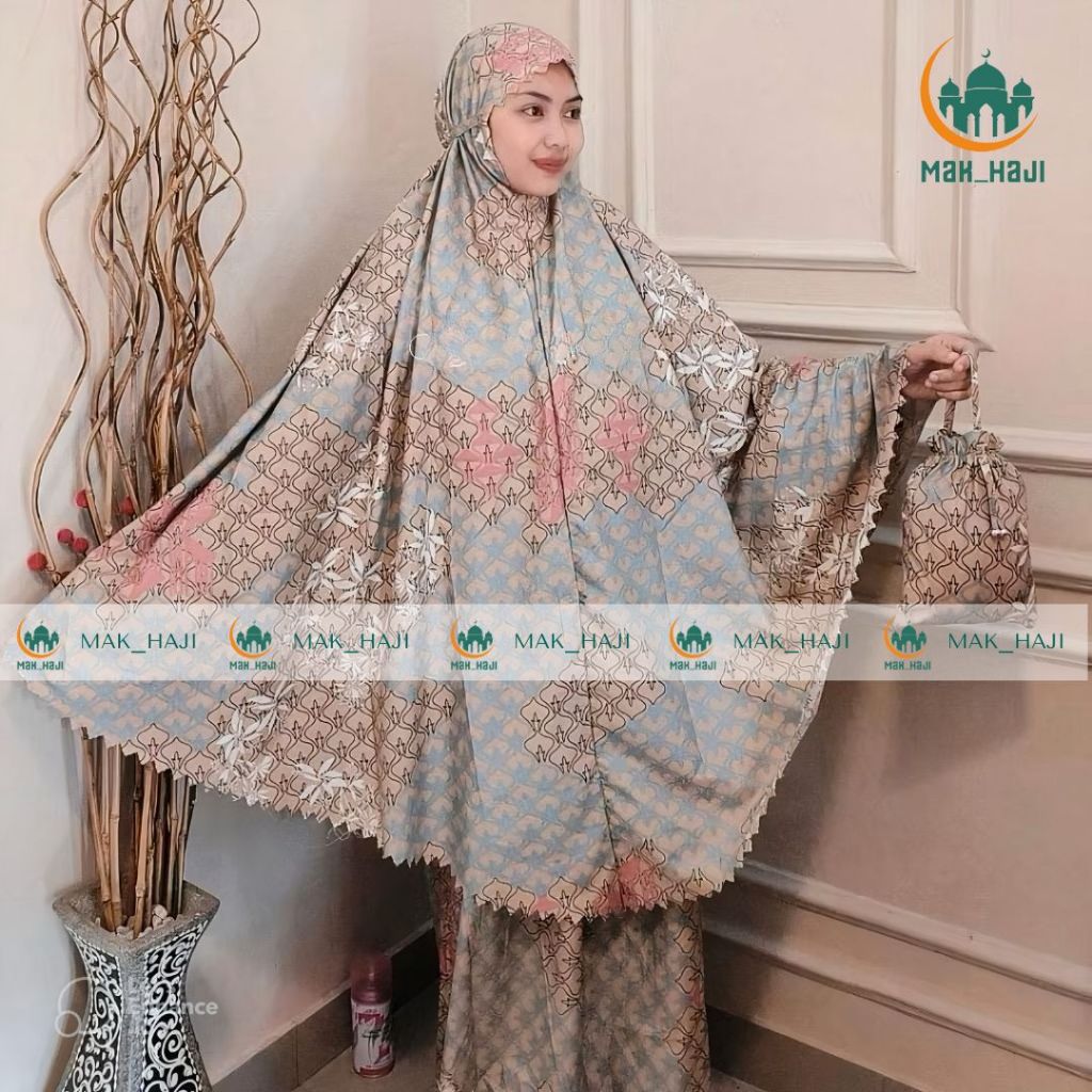 Jual TOKO_MAK_HAJI MUKENA DEWASA ALIZA TRAVELLING 2in1 LASER CUT KATUN ...