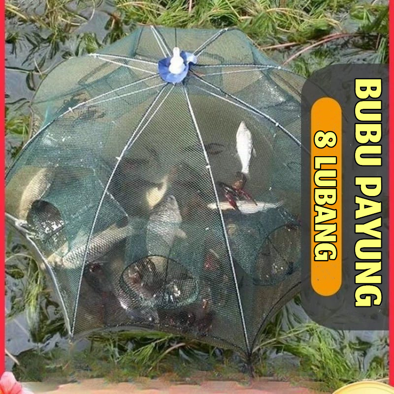 Jual Perangkap Bubu Payung 8 Lubang Alat Jaring Pancing Jala Ikan Udang Kepiting Lele Lobster ...