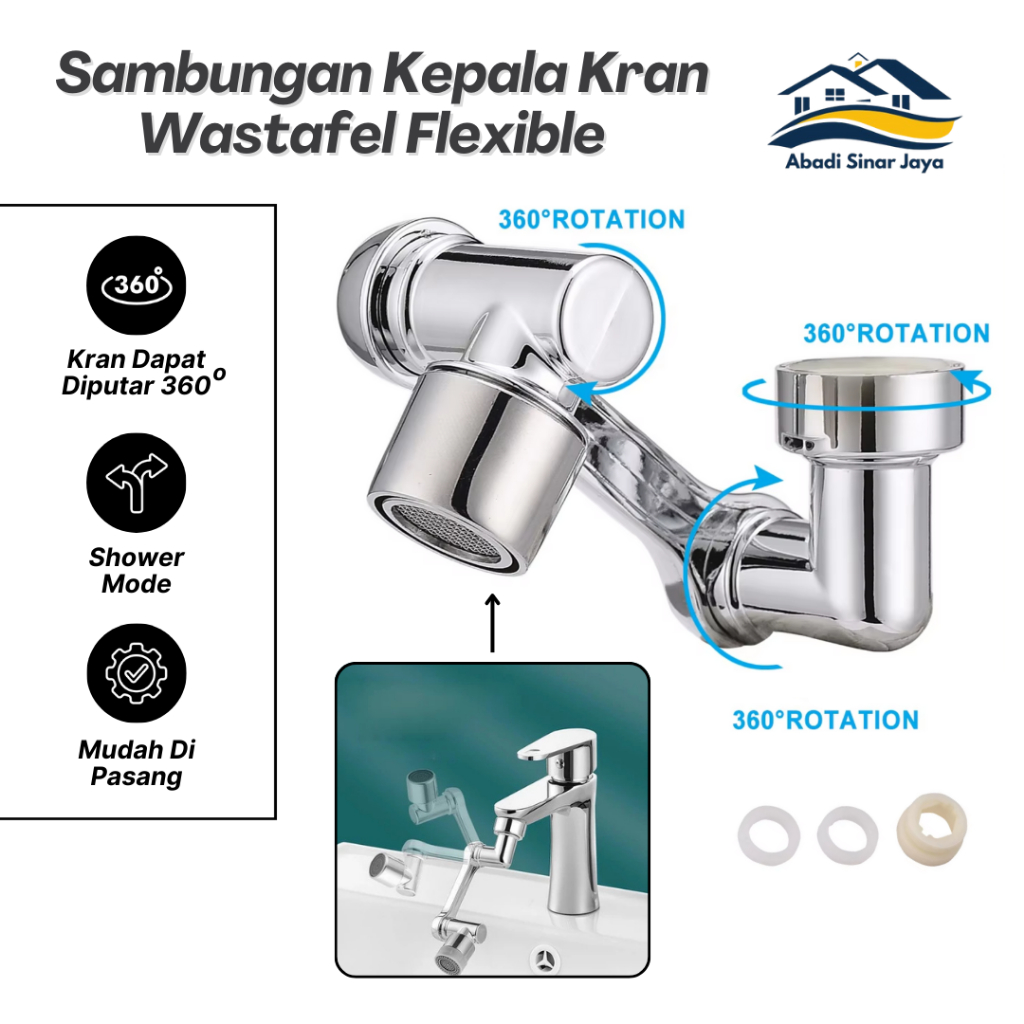 Jual [ASJ] Sambungan Kepala Kran Air Wastafel / Kran Extender Semprotan ...