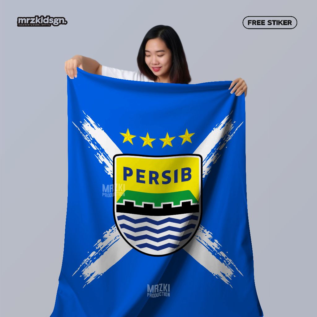 Jual Bendera Giant Flag Persib Bandung Bintang Empat | Bendera Ultras ...