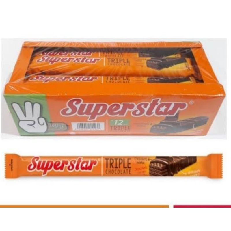 Jual SUPERSTAR WAFER TRIPLE COKELAT 1 BOX ISI 20 PCS | Shopee Indonesia