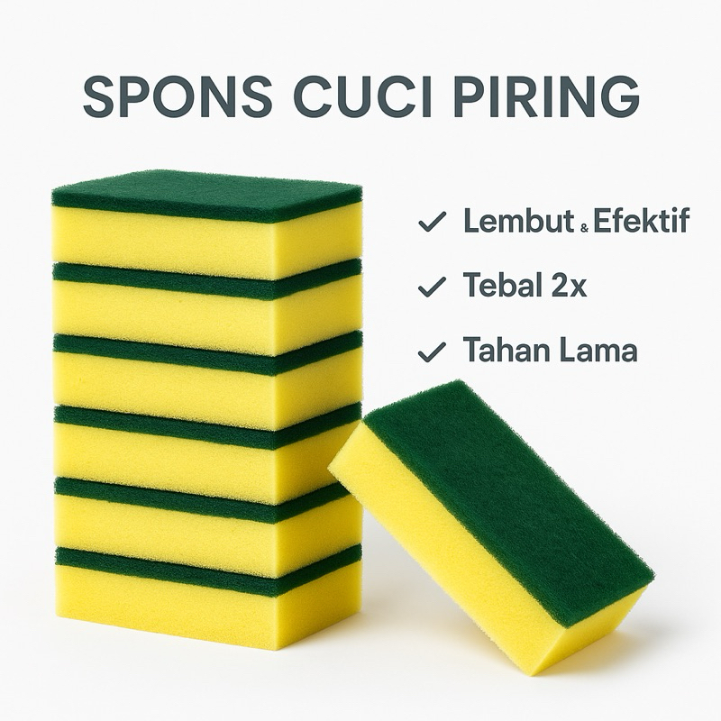 Jual Spons Busa Cuci Piring Sabut Hijau | Sponge 2 Sisi Ajaib Hijau ...