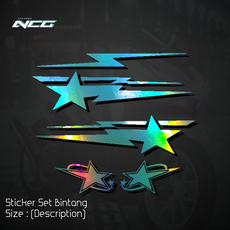 Jual Sticker Set Bintang Stiker Pack Star Cutting Motor Keren | Shopee ...