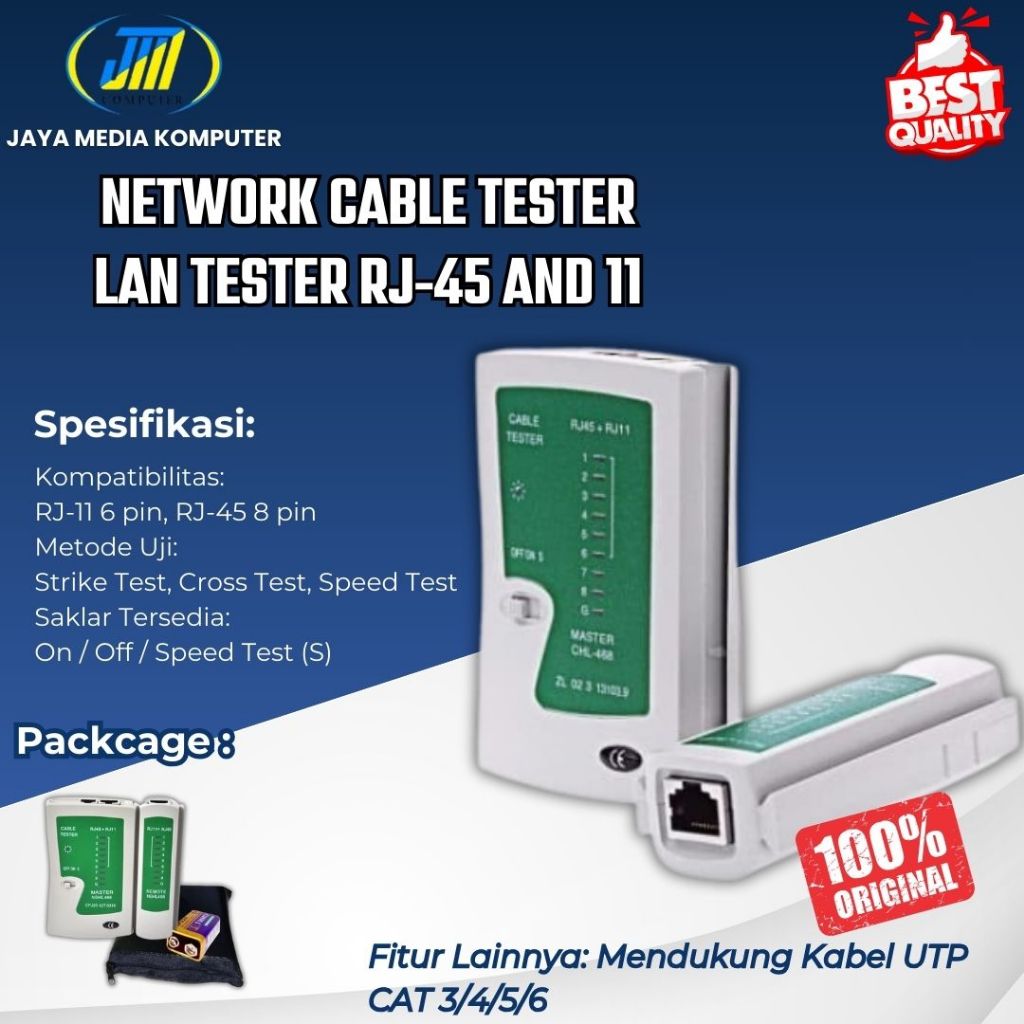 Jual Lan Tester RJ45 Network Kabel Tester Alat Tes Kabel Lan Jaringan ...