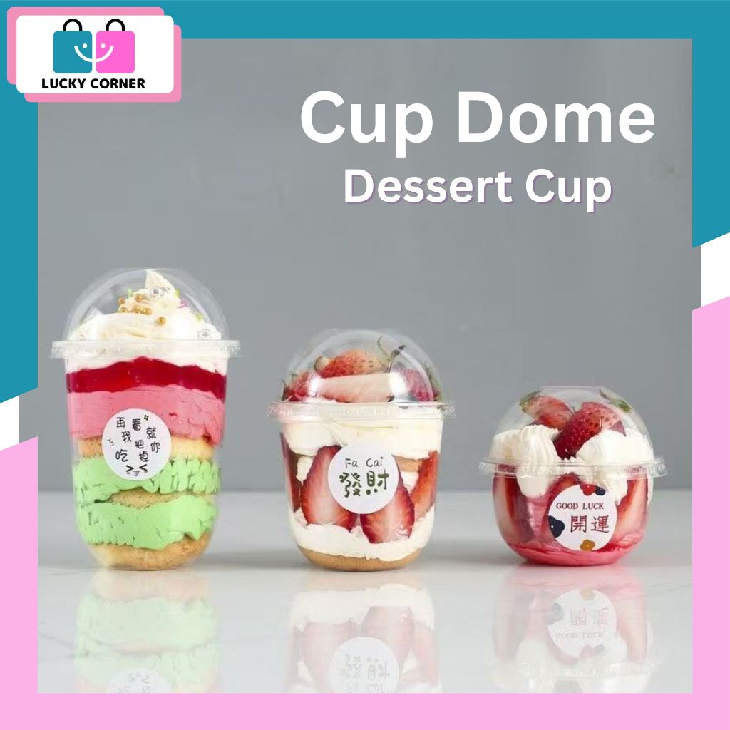Jual Cup Dome Bulat Dessert Cup / Cup dessert korean / Gelas Plastik PP ...