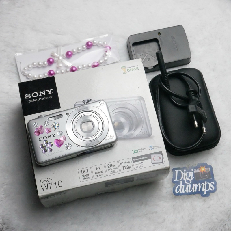 Jual sony cybershot dsc-w710 fullbox digicam silver | Shopee Indonesia