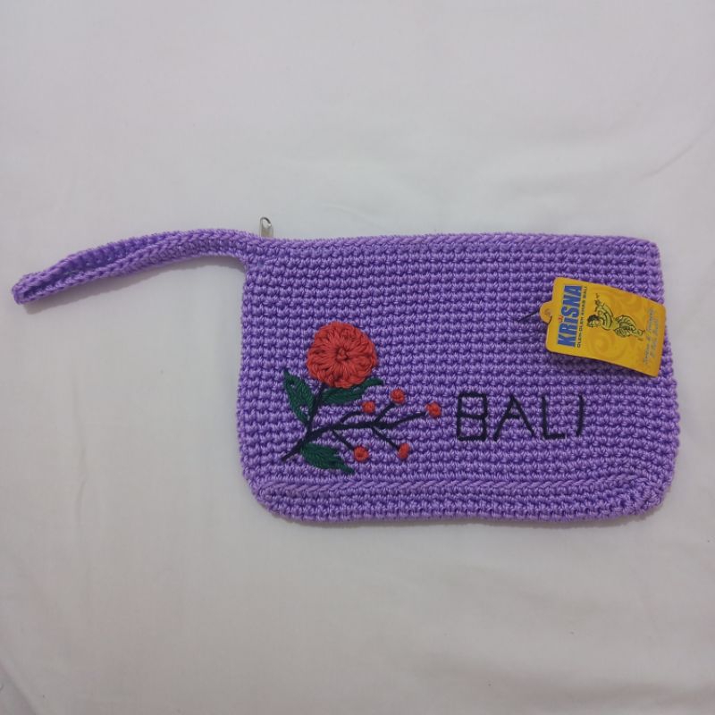 Jual Pouch Rajut Krisna Oleh-oleh Khas Bali Ungu Lilac Dompet Aisyah L ...