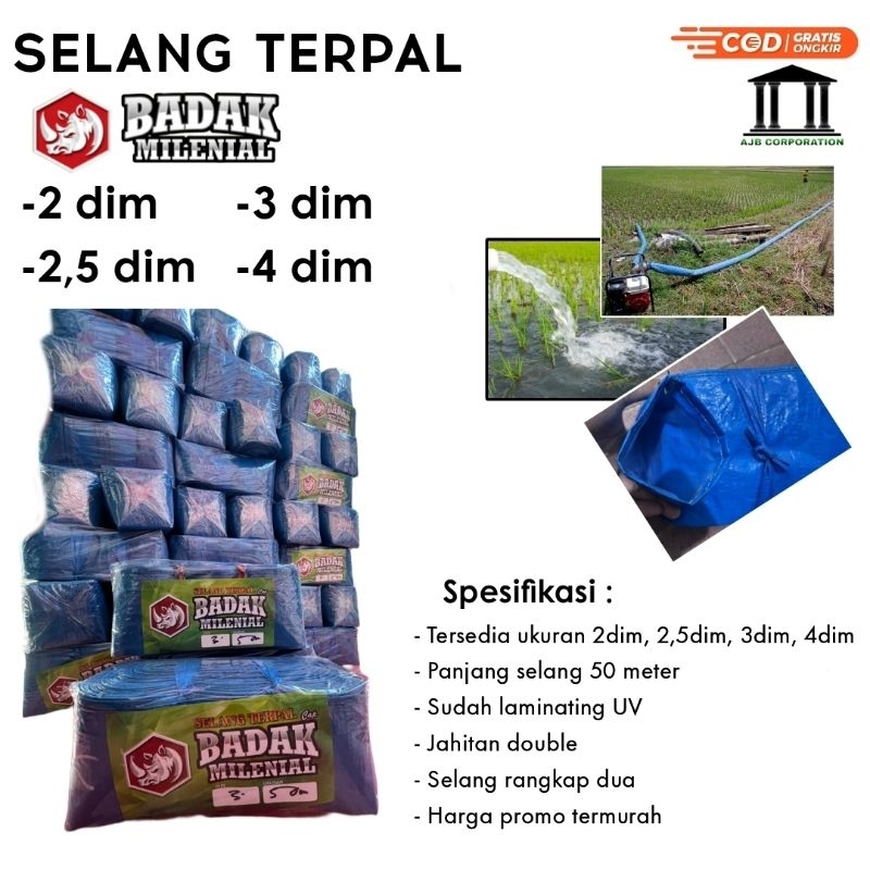 Jual Selang Plastik Terpal Diesel Desel Irigasi Sawah 3 Dim Inch Dan 4 ...