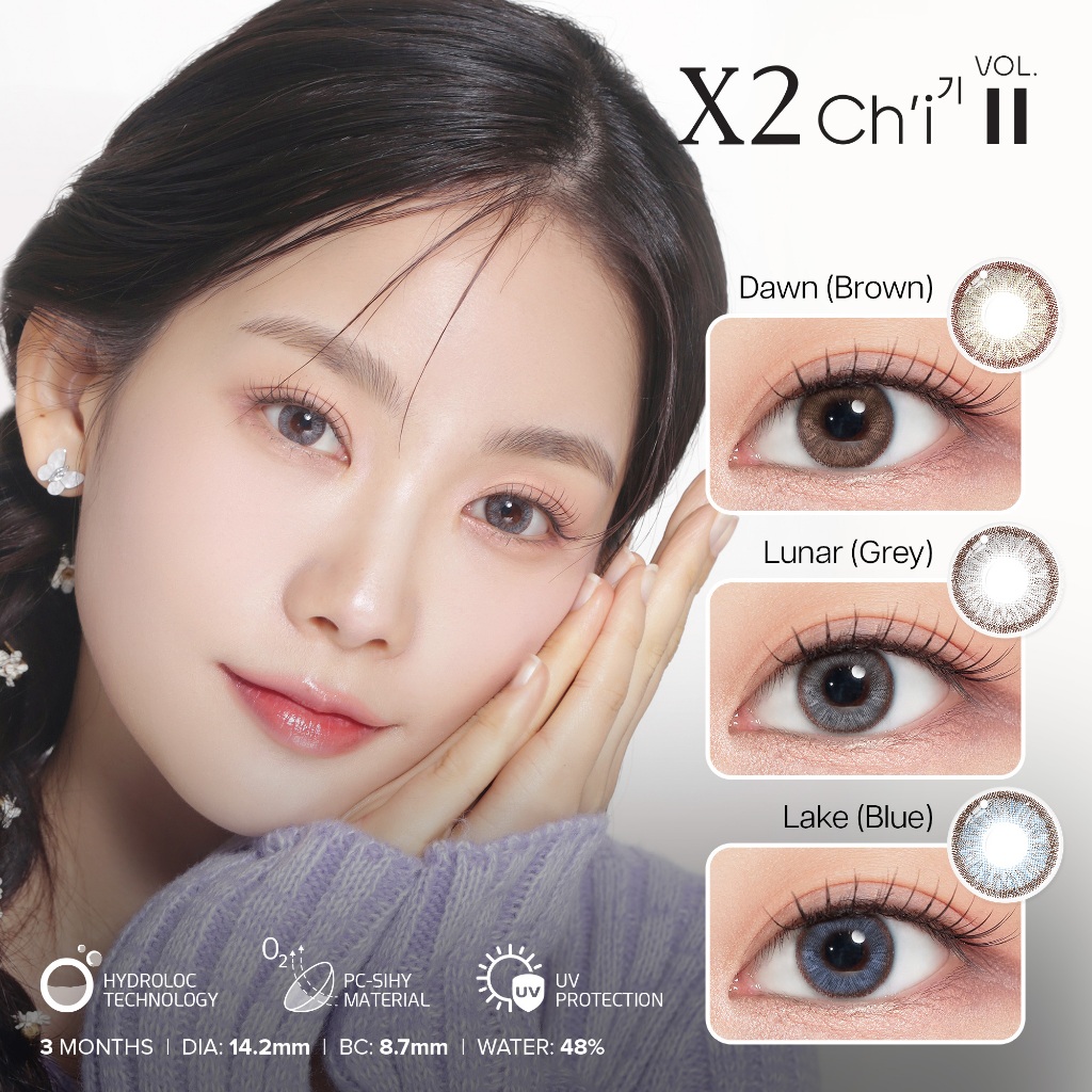 Jual X2 Softlens Ch'i Vol II Series Dawn (Brown) | Lake (Blue) | Lunar ...