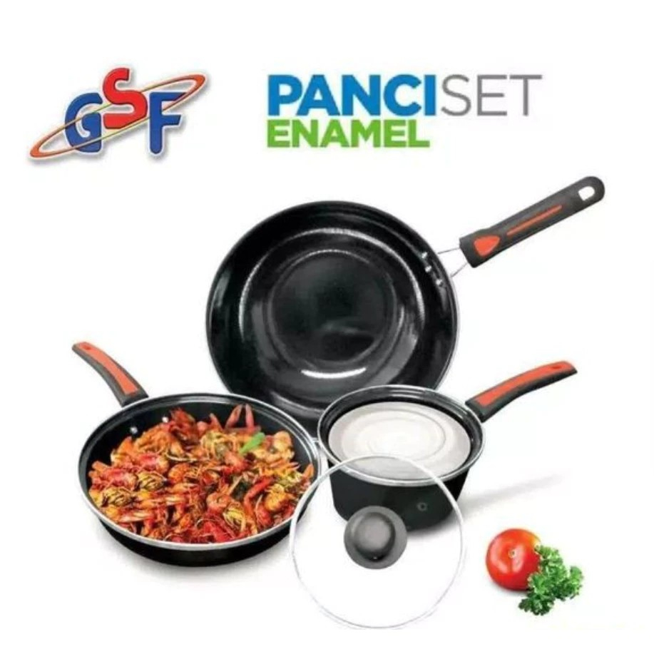 Jual PANCI SET ENAMEL GSF G-2630 panci set anti lengket panci set gsf ...