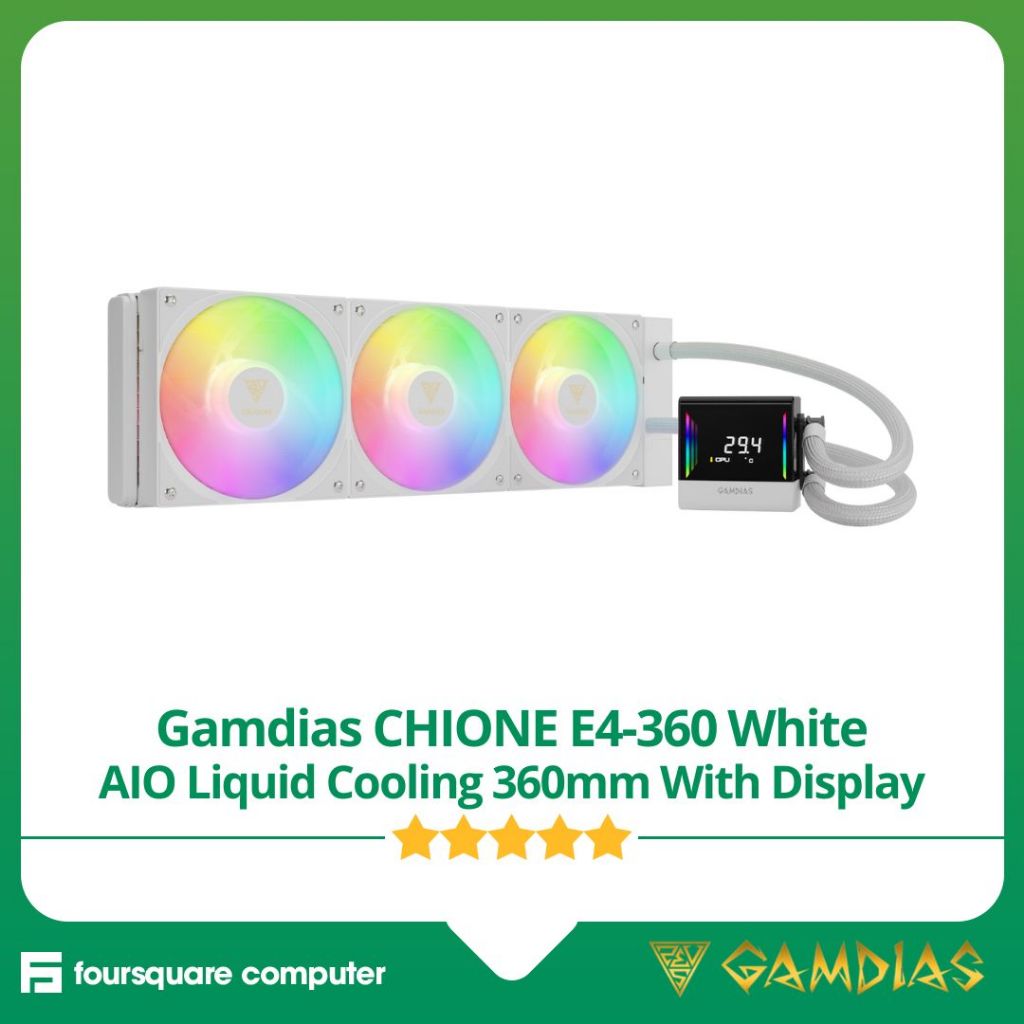 Jual Gamdias CHIONE E4-360 White AIO Liquid Cooling 360mm With Display ...