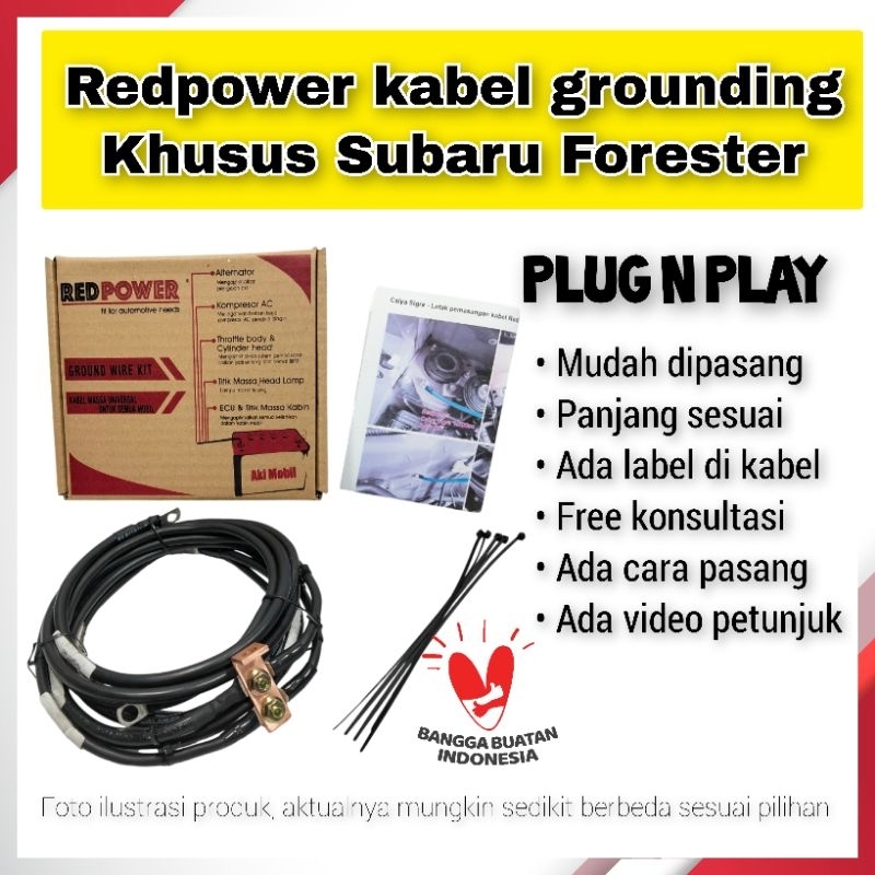 Jual Redpower PNP kabel grounding mobil khusus Subaru Forester ground ...