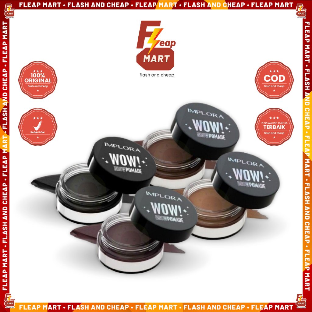 Jual Implora Wow Brow Pomade 4 Shades Eyebrow - Gel Tahan Air | Shopee ...