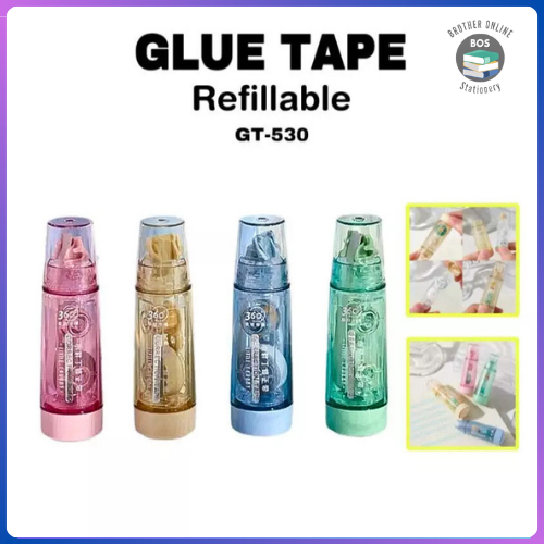 Jual BOS Glue Tape Adhesive Roller/Lem Roll/Lem Kertas/Lem Kering Roll ...