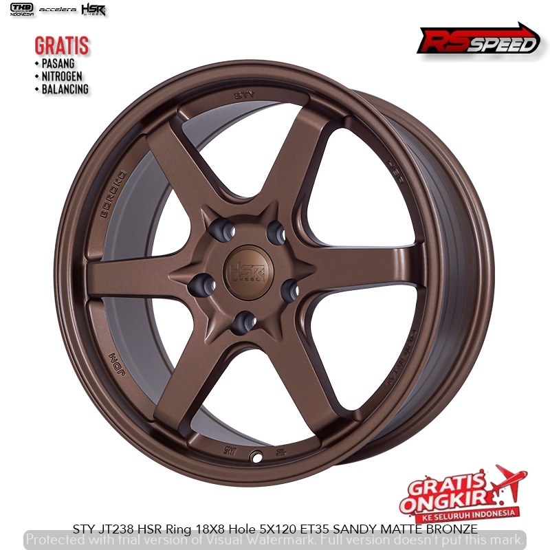 Jual Velg Racing model JDM R18 HSR STY Pcd 5x120 lebar 8 rata Bronze ...