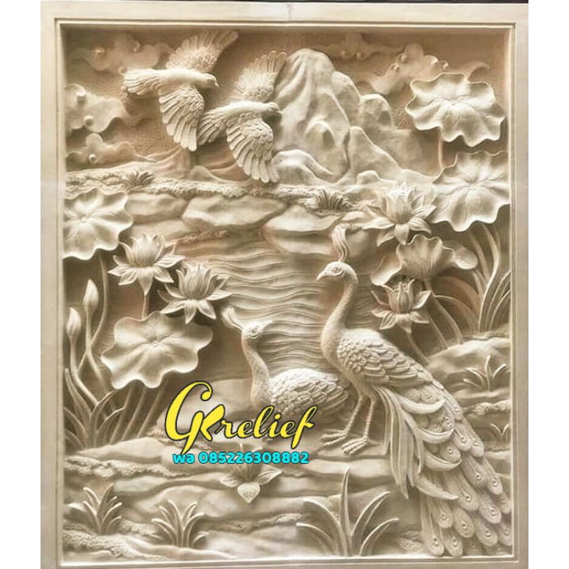 Jual relief design sepasang burung merak | Shopee Indonesia