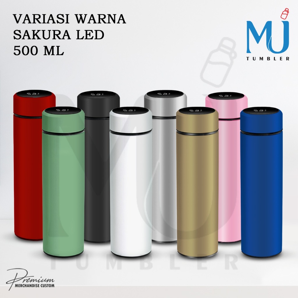 Jual [ MJG8003 ] Tumbler Led/Suhu POLOS 500ml Stainless Tahan Panas ...