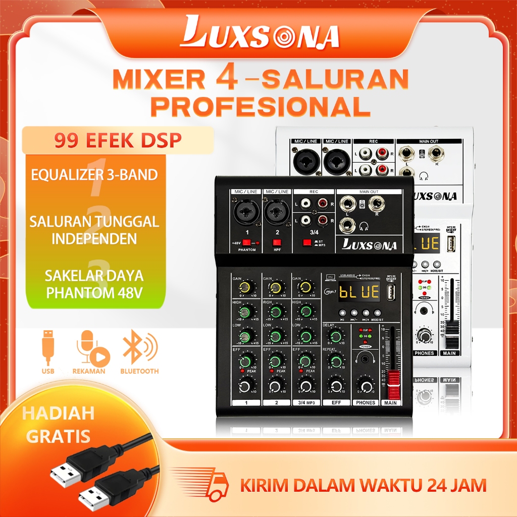 Jual Mixer 4 chanel /profesional Mixer audio/mini mixer/Amplifier Bluetooth soundcard/misker ...