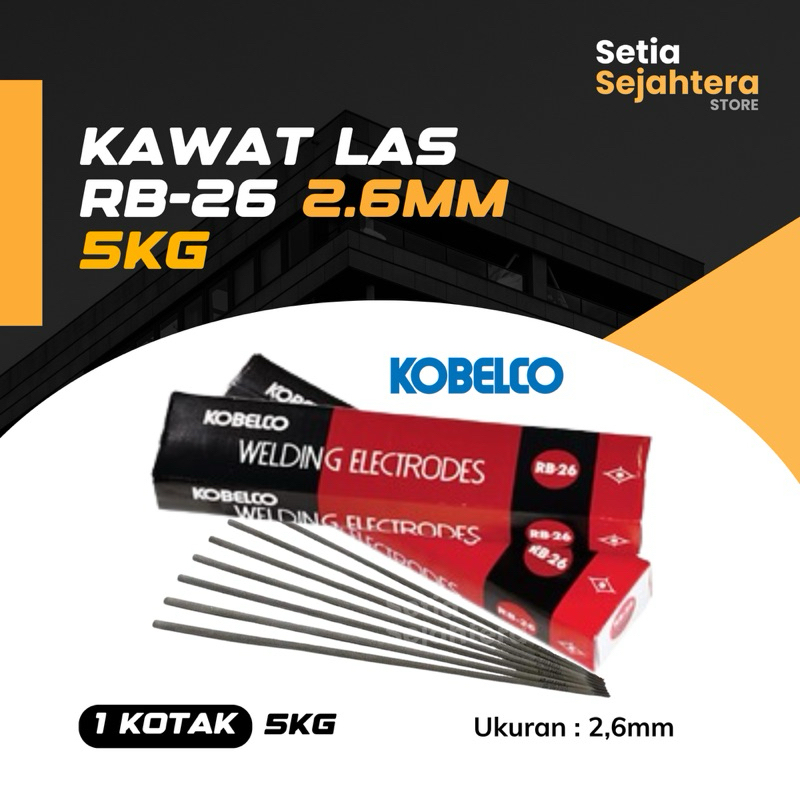 Jual KOBELCO Kawat Las RB-26 2,6MM kemasan 5 KG - 1 kotak 5 KG | Shopee Indonesia