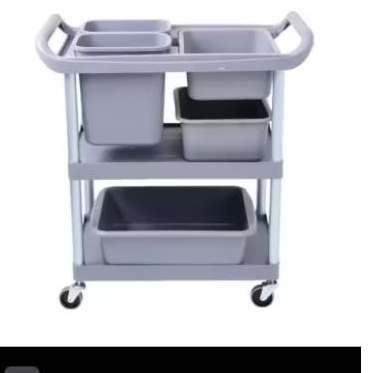 Jual Trolley collector with tray /trolley untuk piring dan gelas kotor ...